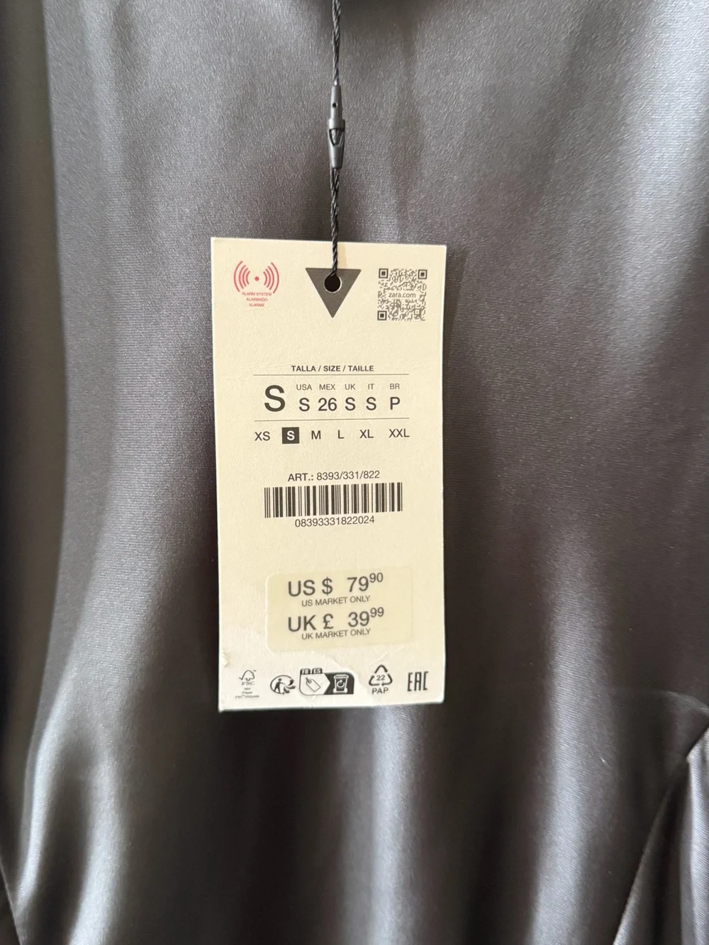 Zara | Dresses | New With Tags Zara Charcoal Satin Dress | Poshmark